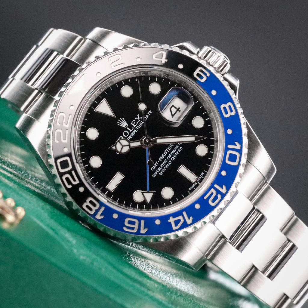 Rolex GMT-Master II 40mm Batman Oyster Steel Black Blue Bezel 116710BL ...